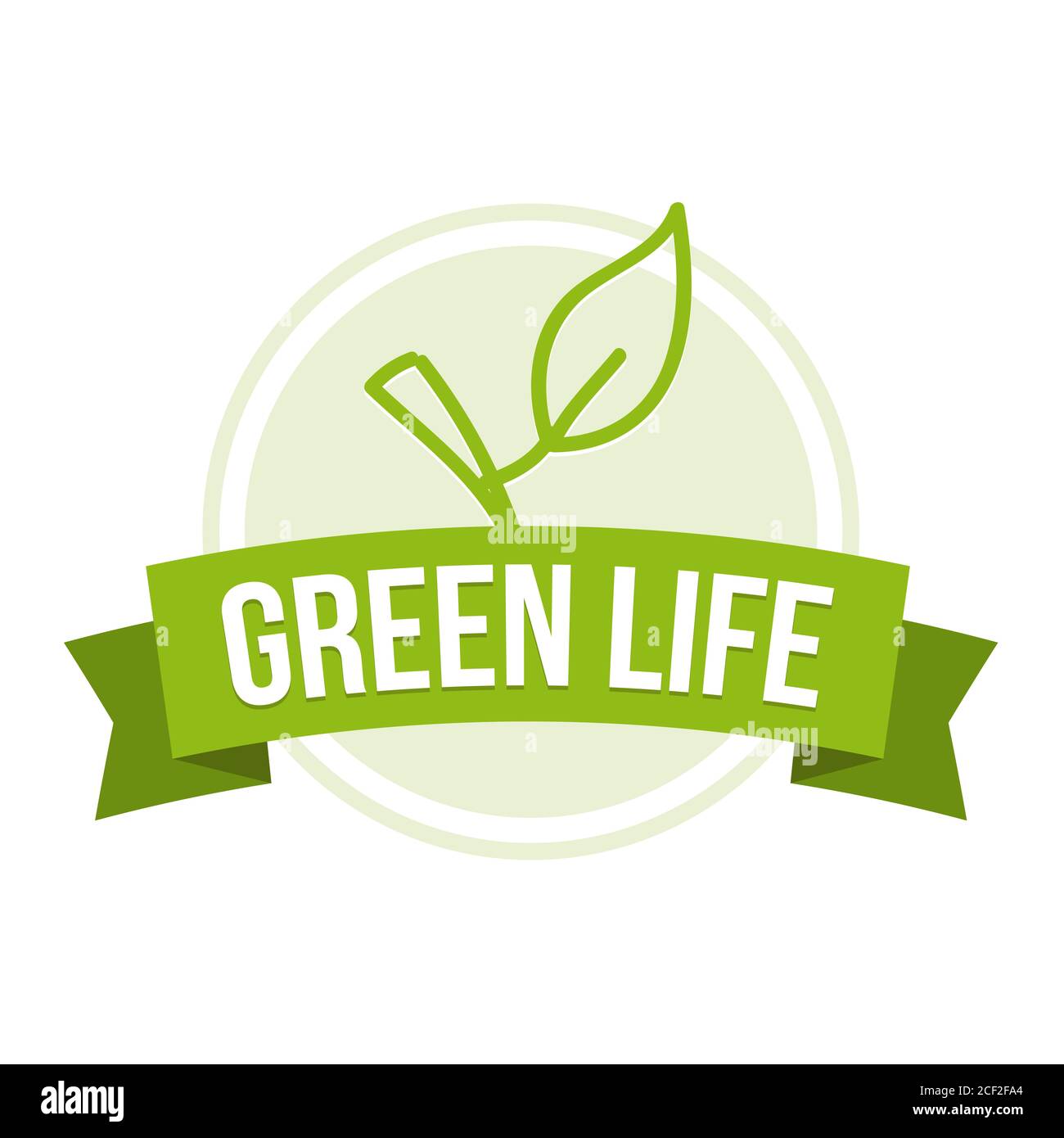 Green Life Badge Stock Photo - Alamy