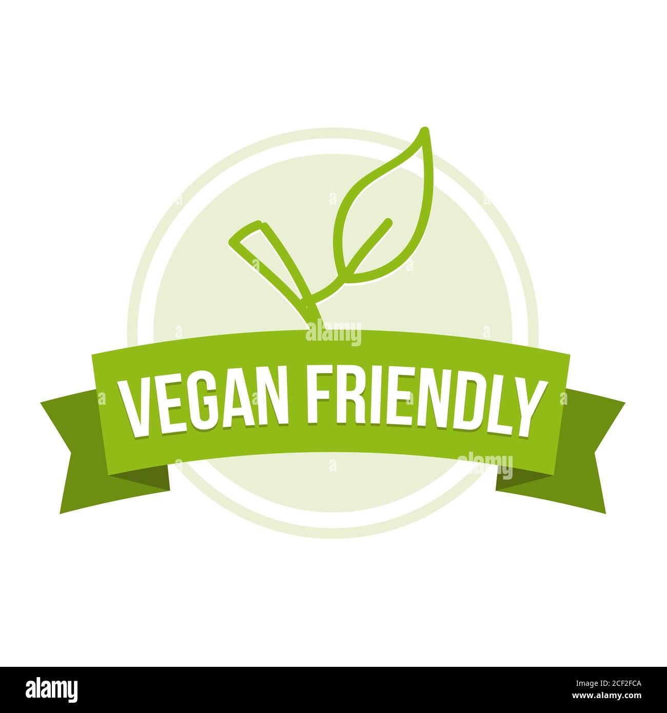 Vegan friendly Badge - Healthy nutrition Button Stock Photo - Alamy