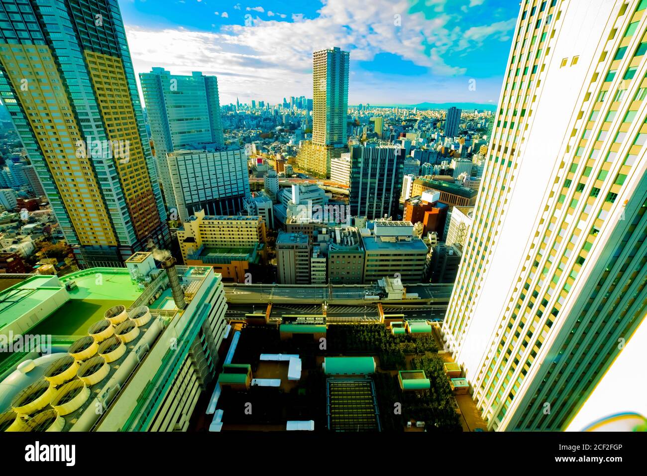 A highway at the urban city in Tokyo wide shot Stock Photo - Alamy