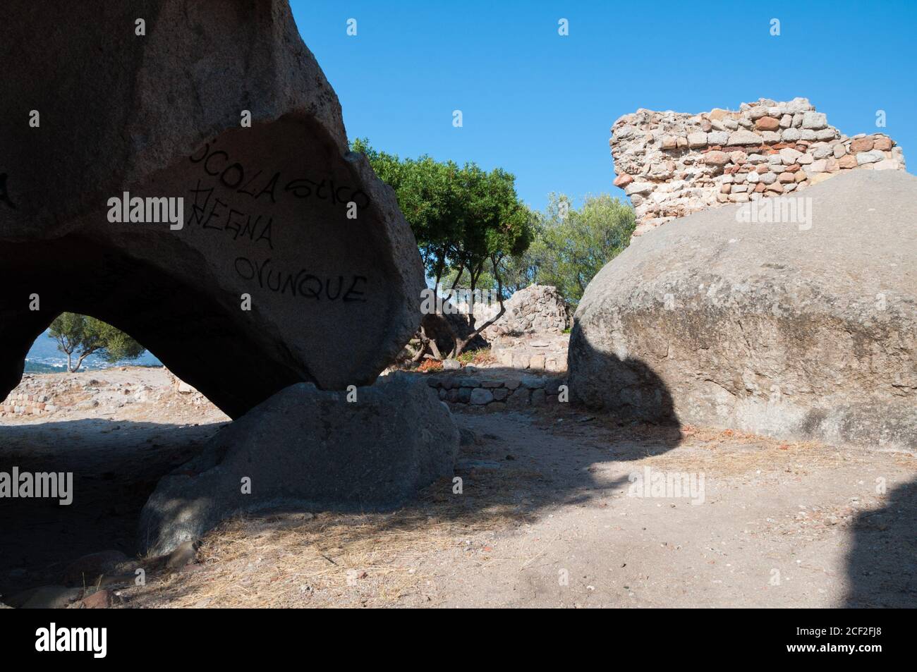 Olbia, landscape the ancient medieval tower of the castle of Pedres ...