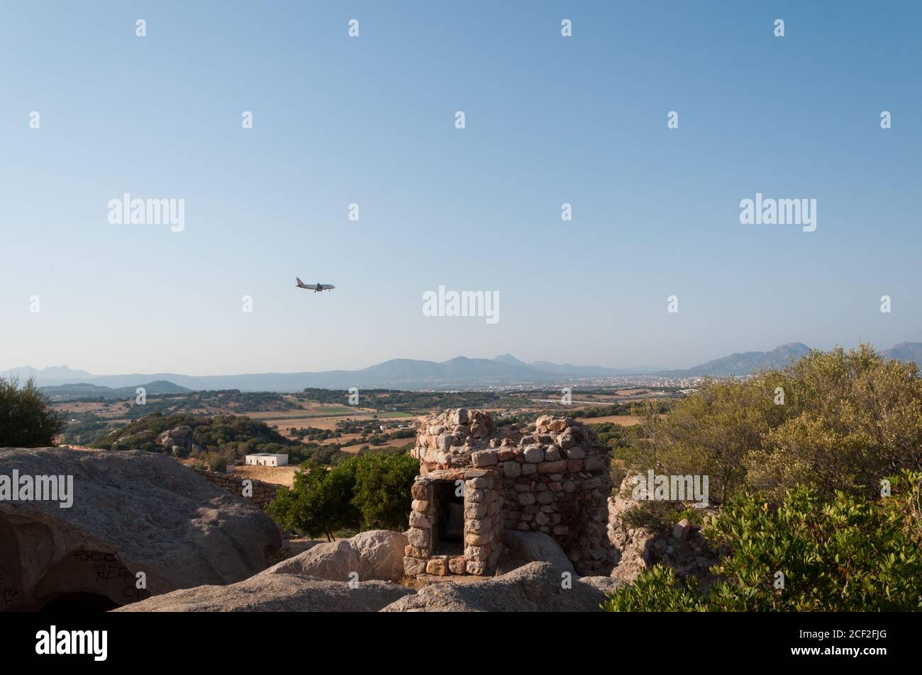 Olbia, landscape the ancient medieval tower of the castle of Pedres ...