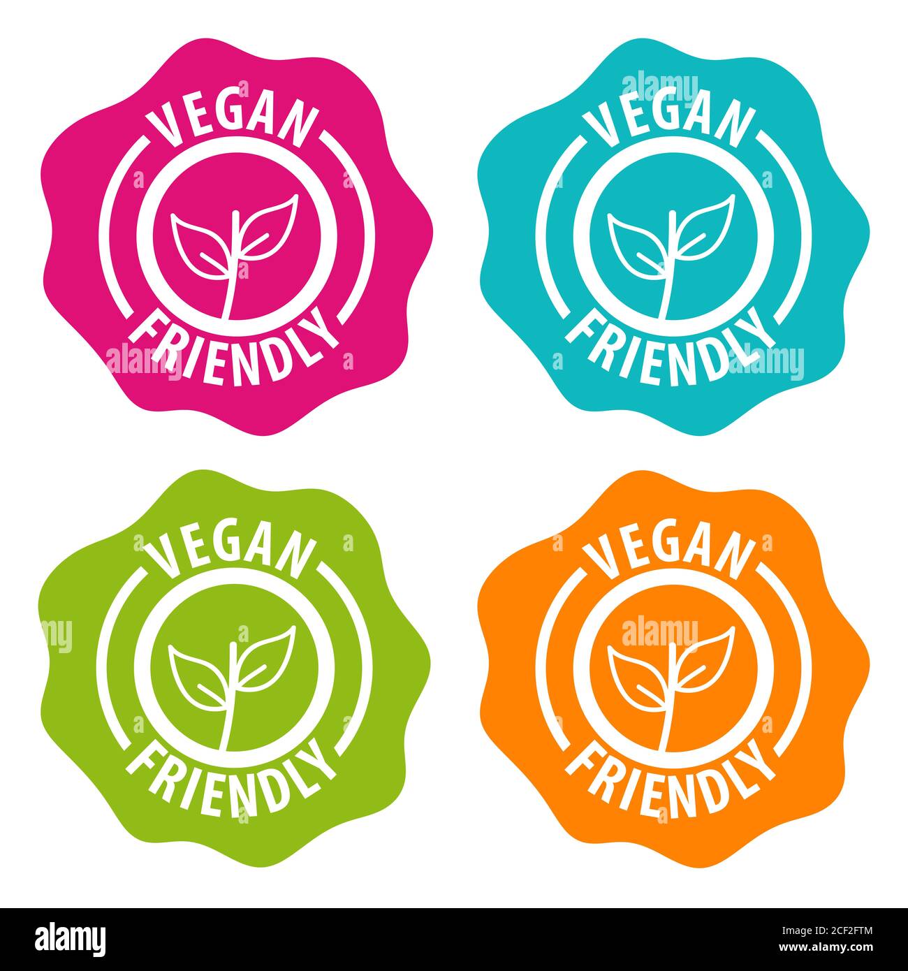 Vegan friendly Badges. Eps10 Vector Stock Photo - Alamy