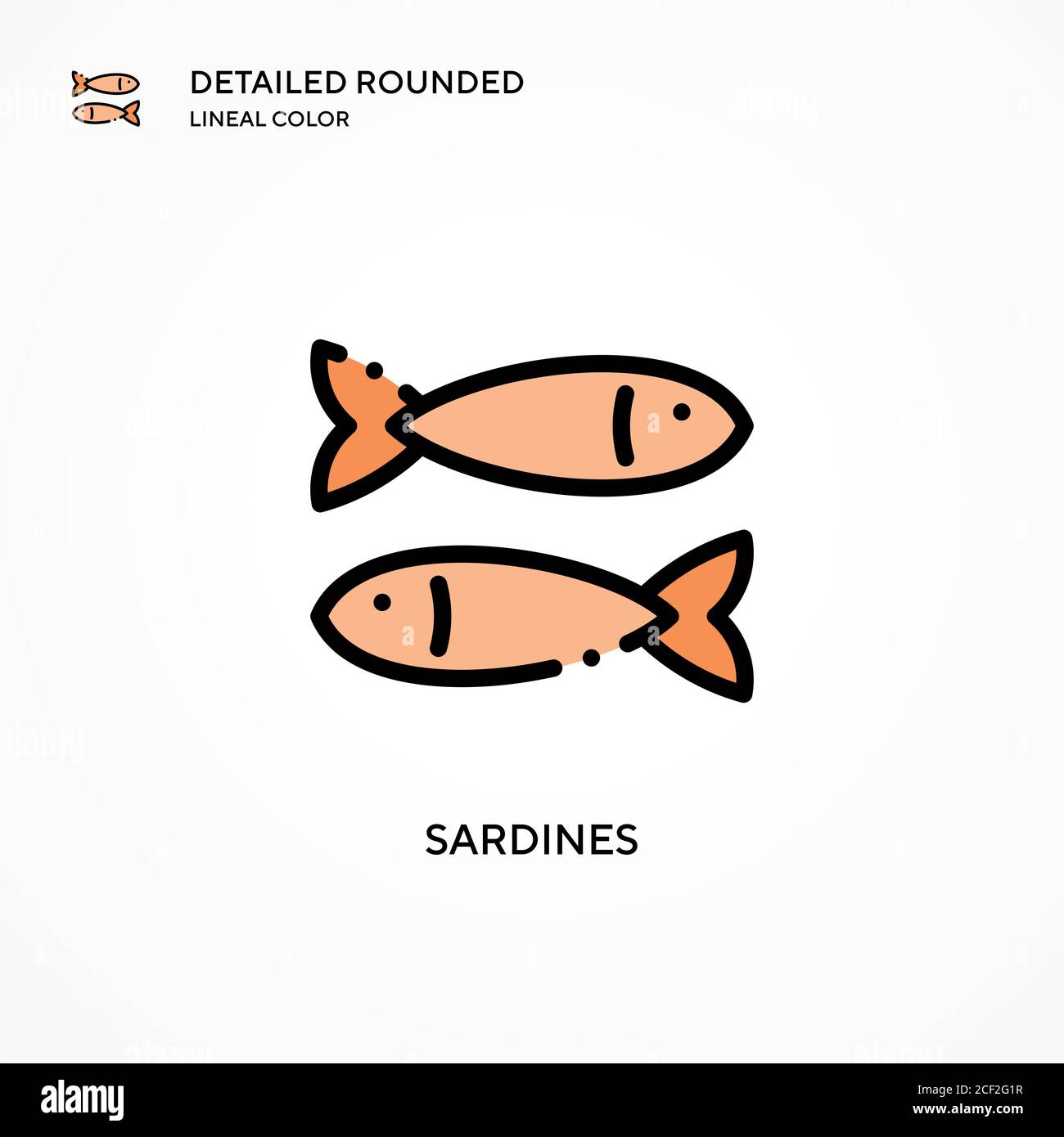 Sardines vector icon. Modern vector illustration concepts. Easy to edit ...