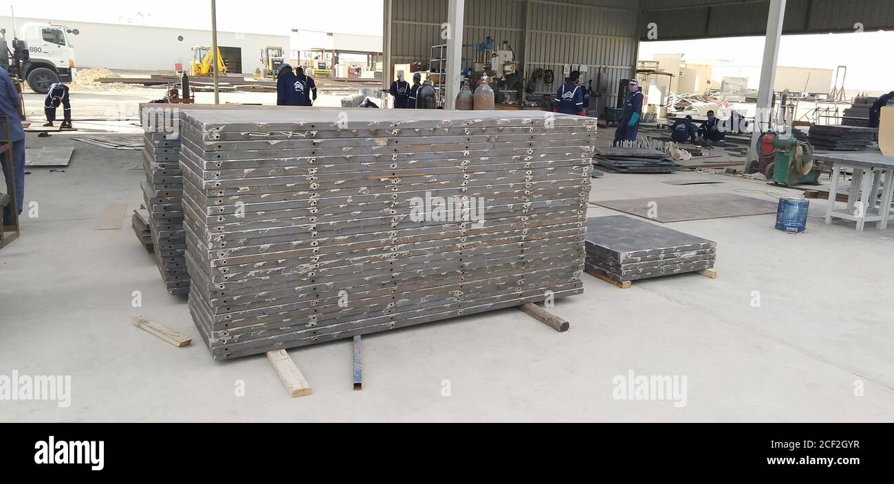 steel Structural fabrication workshop. Muscat, Oman Stock Photo - Alamy
