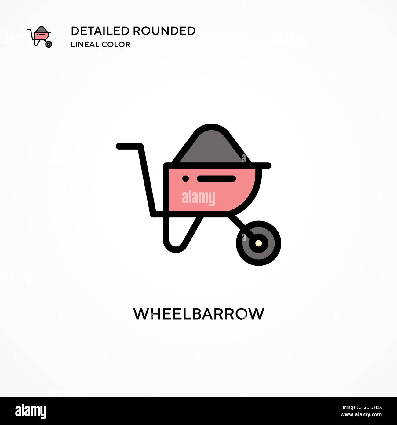 Wheelbarrow vector icon. Modern vector illustration concepts. Easy to ...