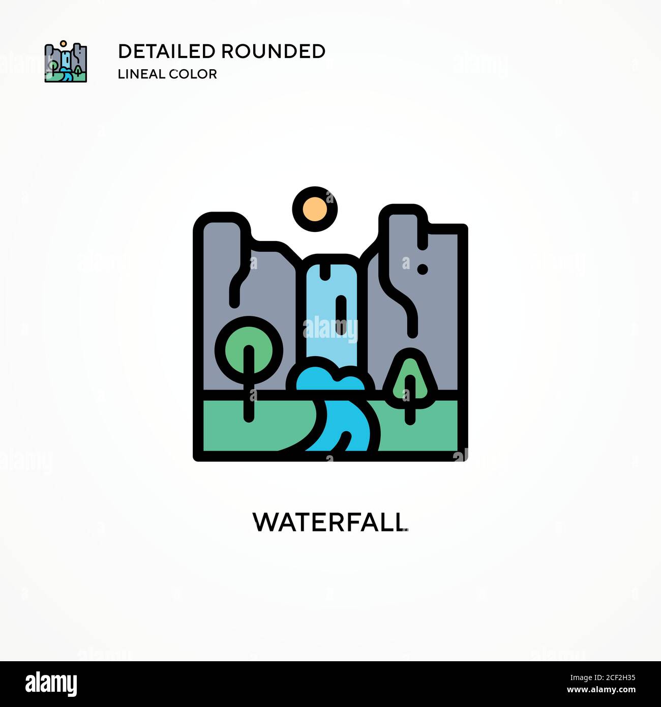 Waterfall scenery wallpaper background Stock Vector Images - Alamy