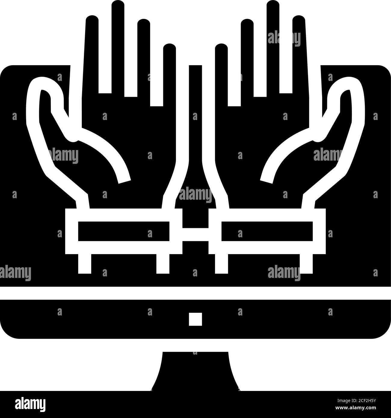 computer addiction glyph icon vector illustration Stock Vector Image ...