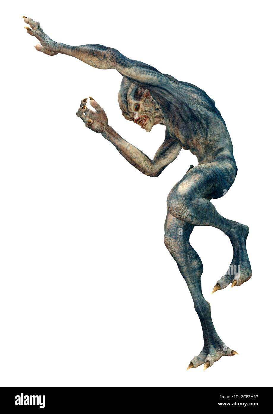 3D rendering of a blue alien isolated on white background Stock Photo ...