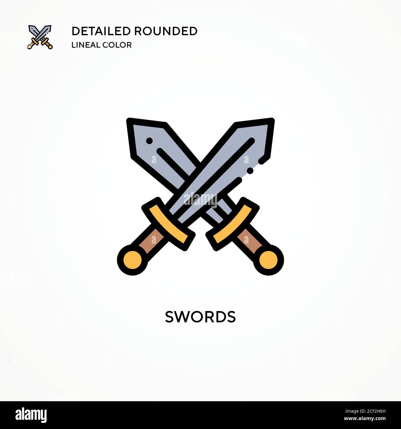 Swords vector icon. Modern vector illustration concepts. Easy to edit ...