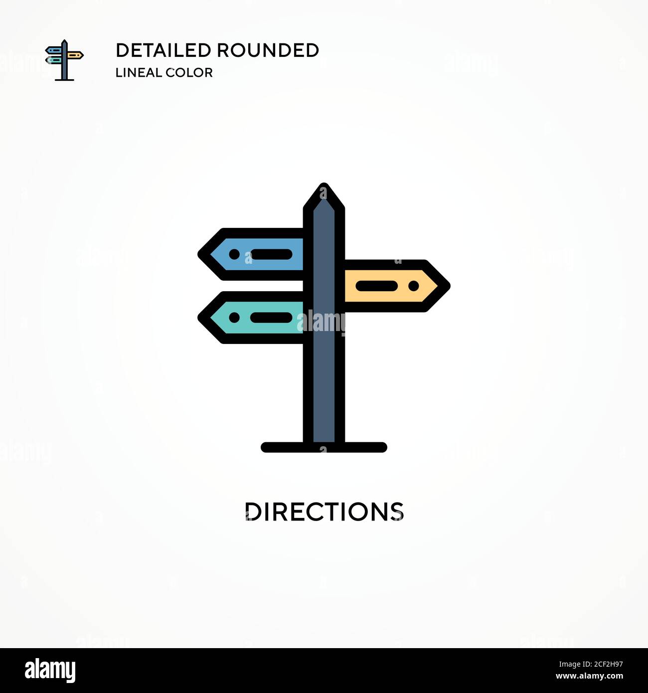 Directions vector icon. Modern vector illustration concepts. Easy to ...