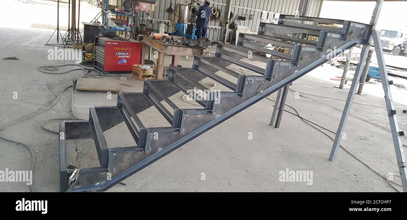 steel Structural fabrication workshop. Muscat, Oman Stock Photo - Alamy