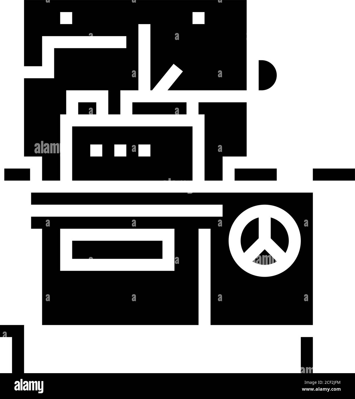 chocolate prepare automatical machine glyph icon vector illustration ...