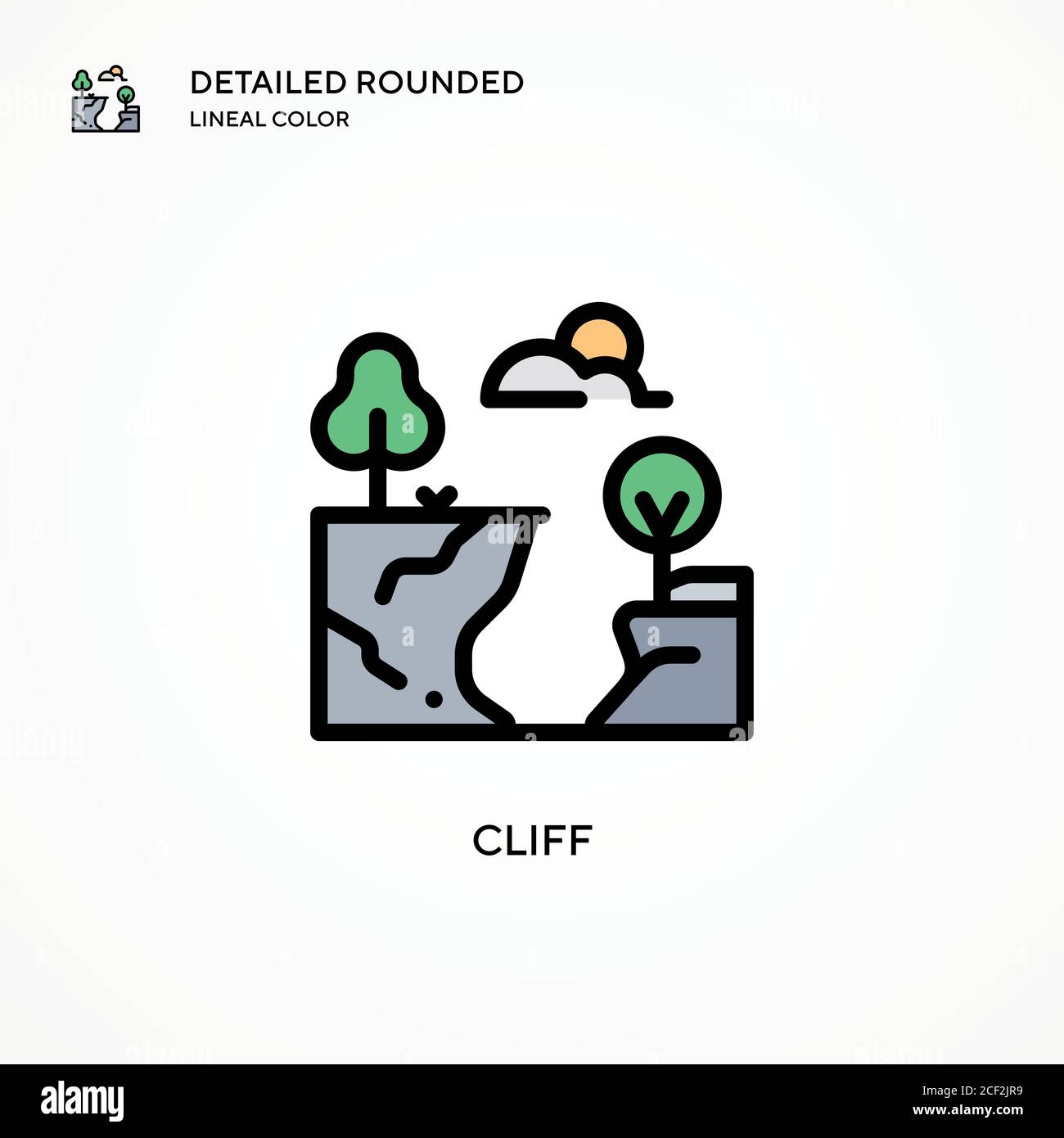 Cliff vector icon. Modern vector illustration concepts. Easy to edit ...