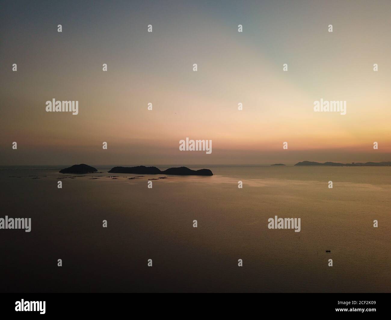 Aerial view Pulau Aman island during sunset Stock Photo - Alamy