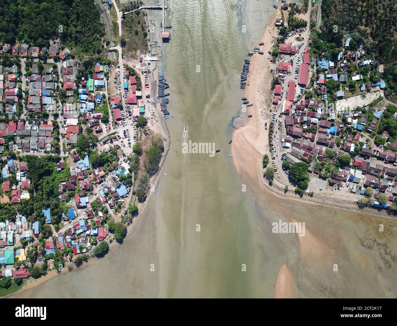 Aerial top down view Kuala Muda. Malays fishing village Stock Photo - Alamy