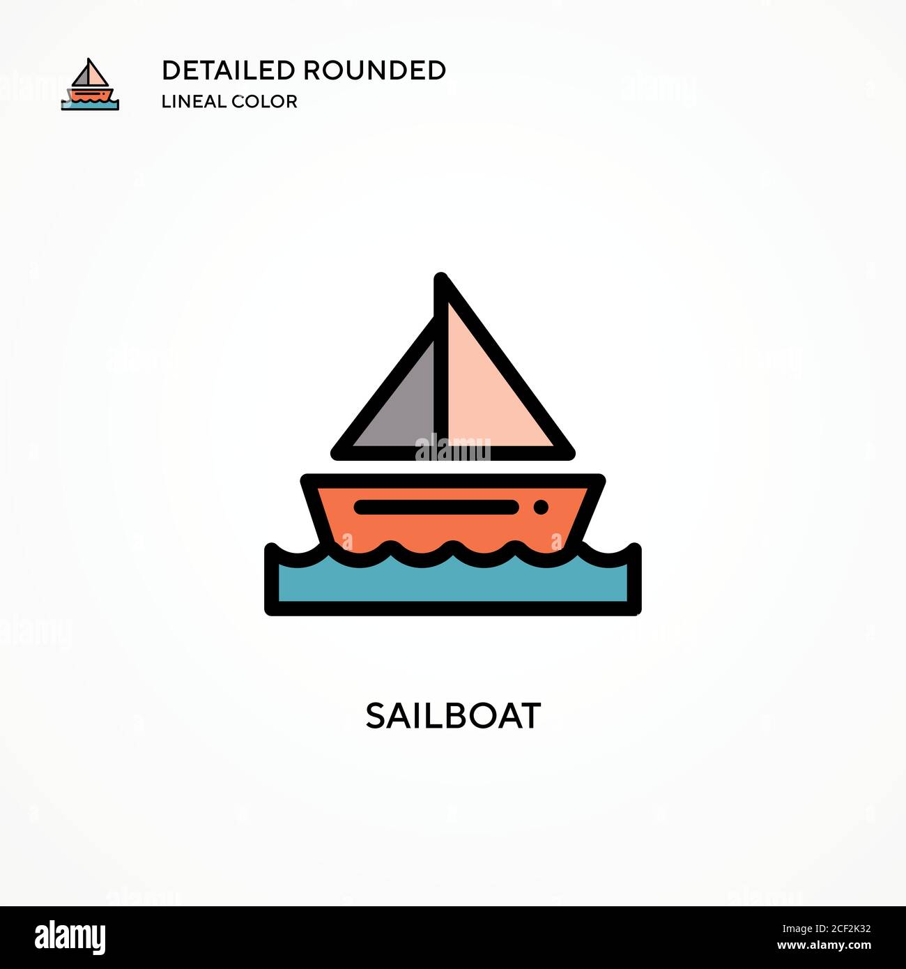 Sailboat vector icon. Modern vector illustration concepts. Easy to edit ...
