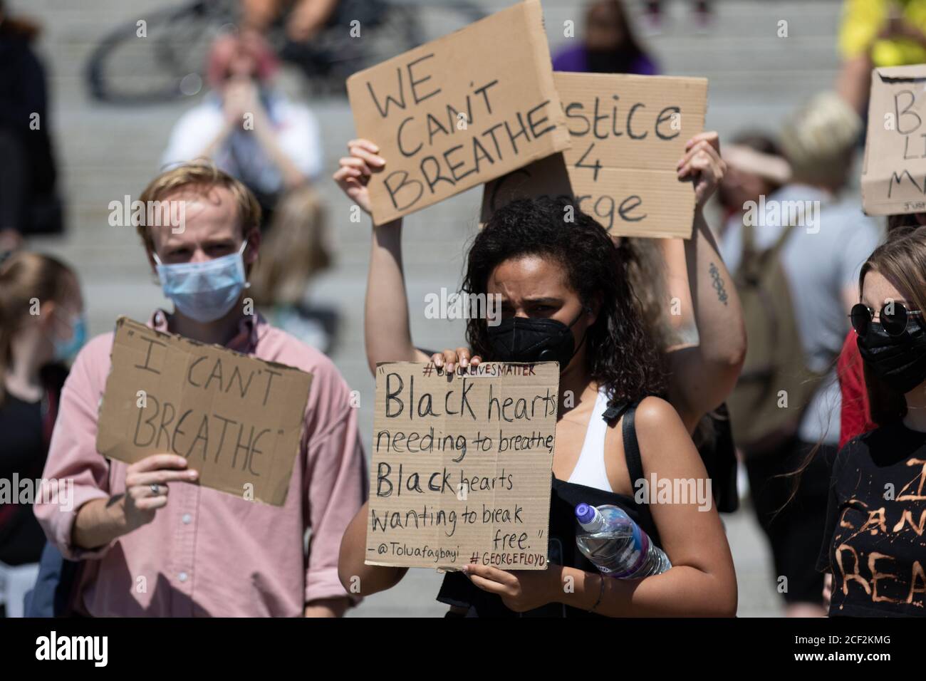 Blm protestor holding blm placard hi-res stock photography and images ...