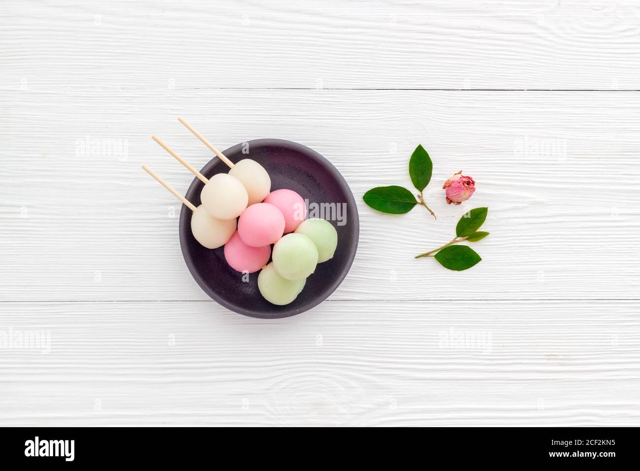 Asian cooking background - traditional sweets Dango, dumpling rice cake ...