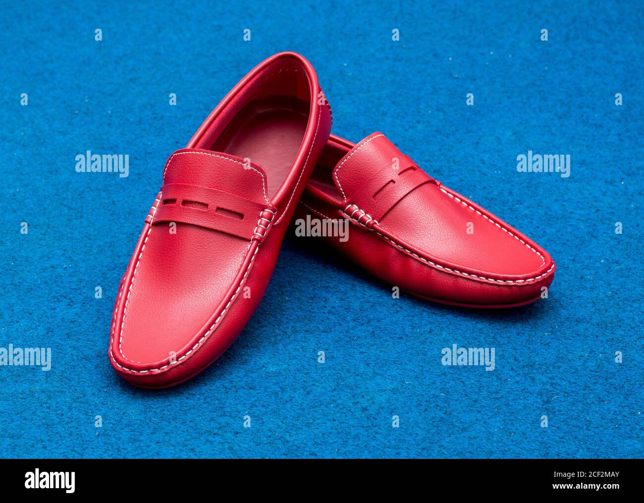 Red Men Shoes Pair Stock Photo - Alamy
