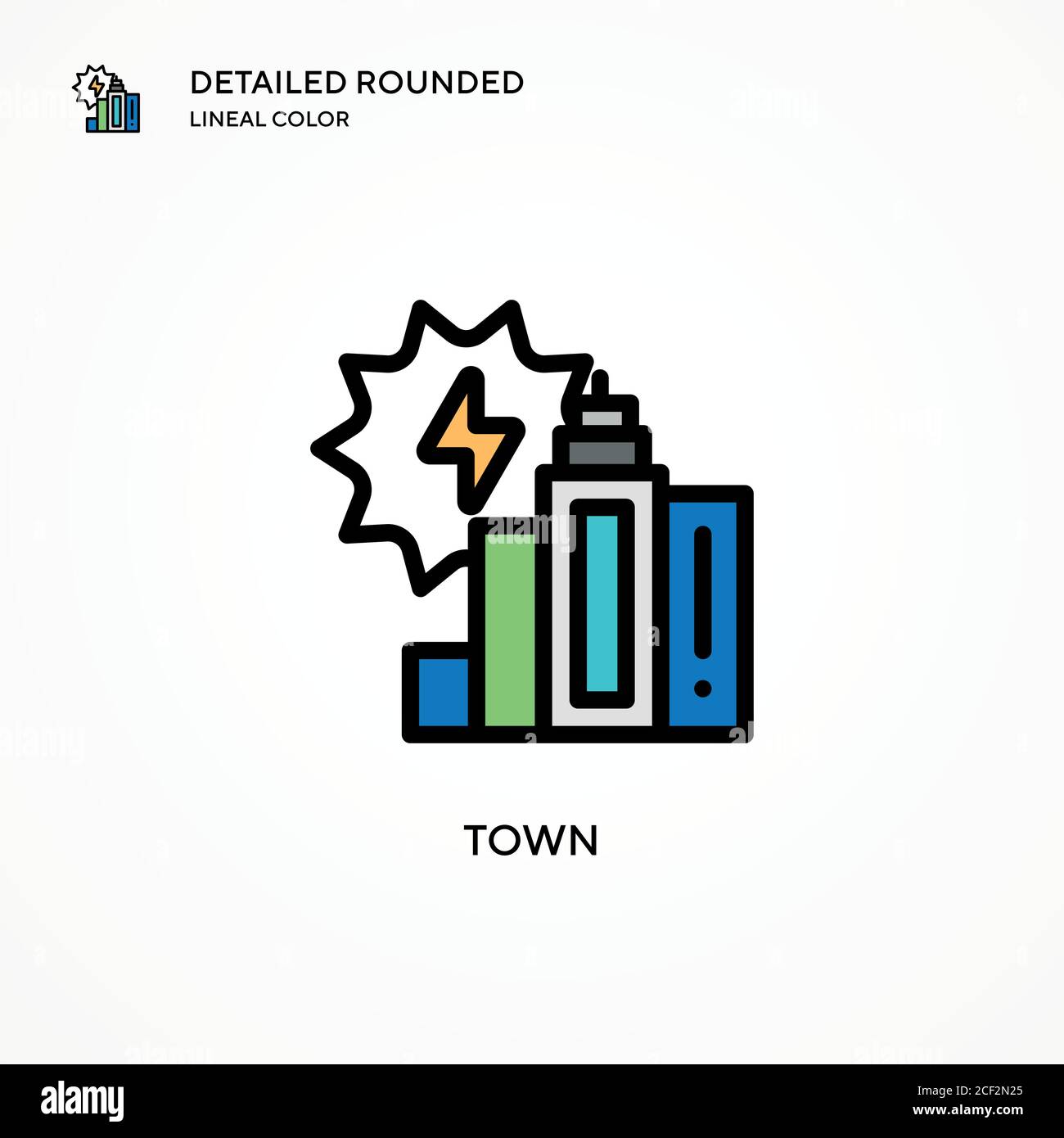 Town vector icon. Modern vector illustration concepts. Easy to edit and ...