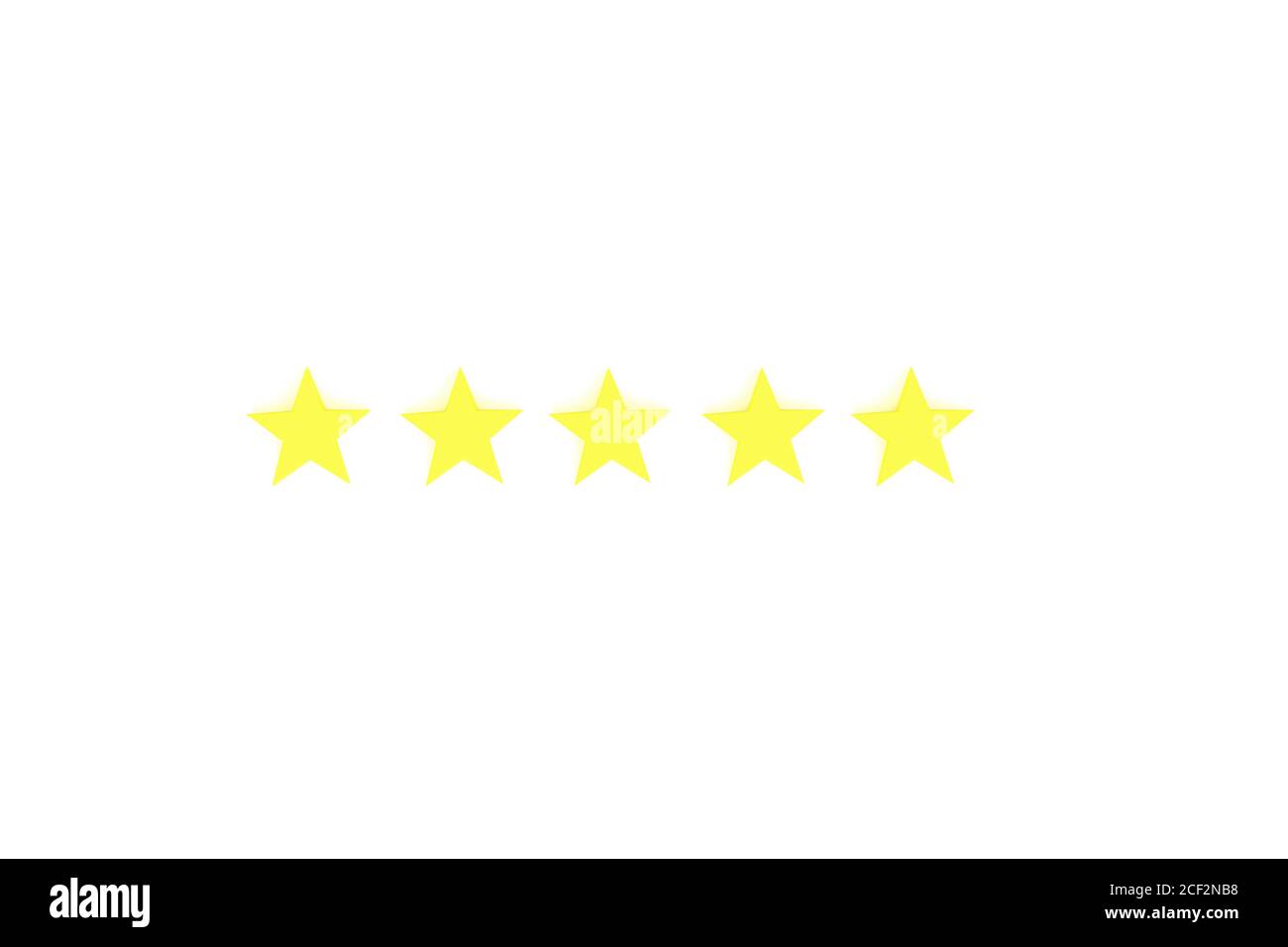 Five star service rating concept on white background, 3D rendering ...