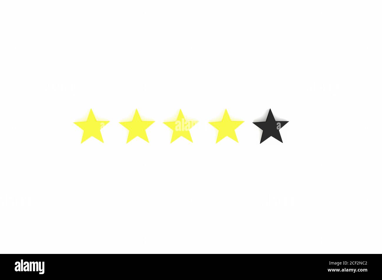 Five star service rating concept on white background, 3D rendering ...