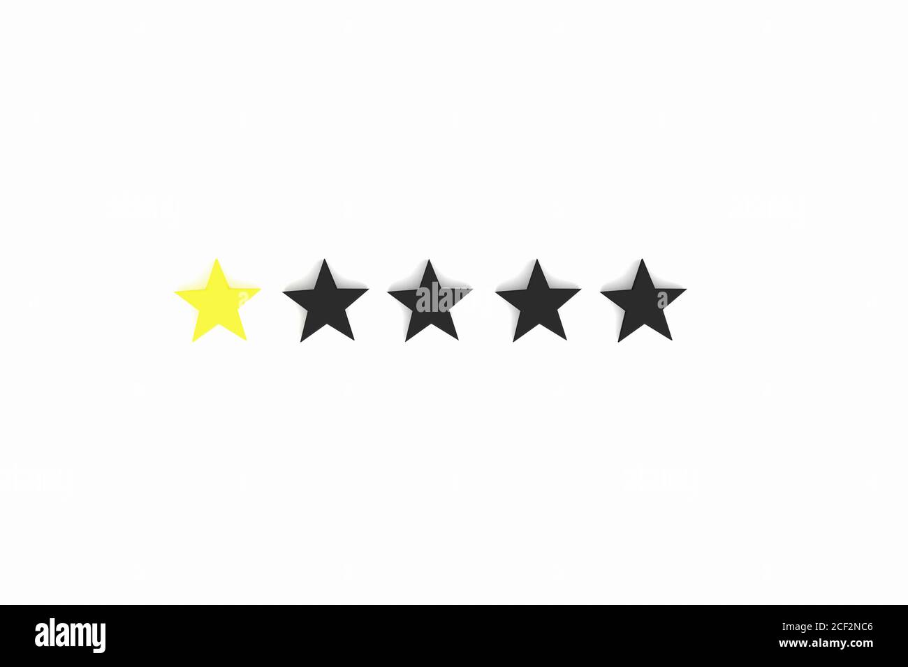 Five star service rating concept on white background, 3D rendering ...