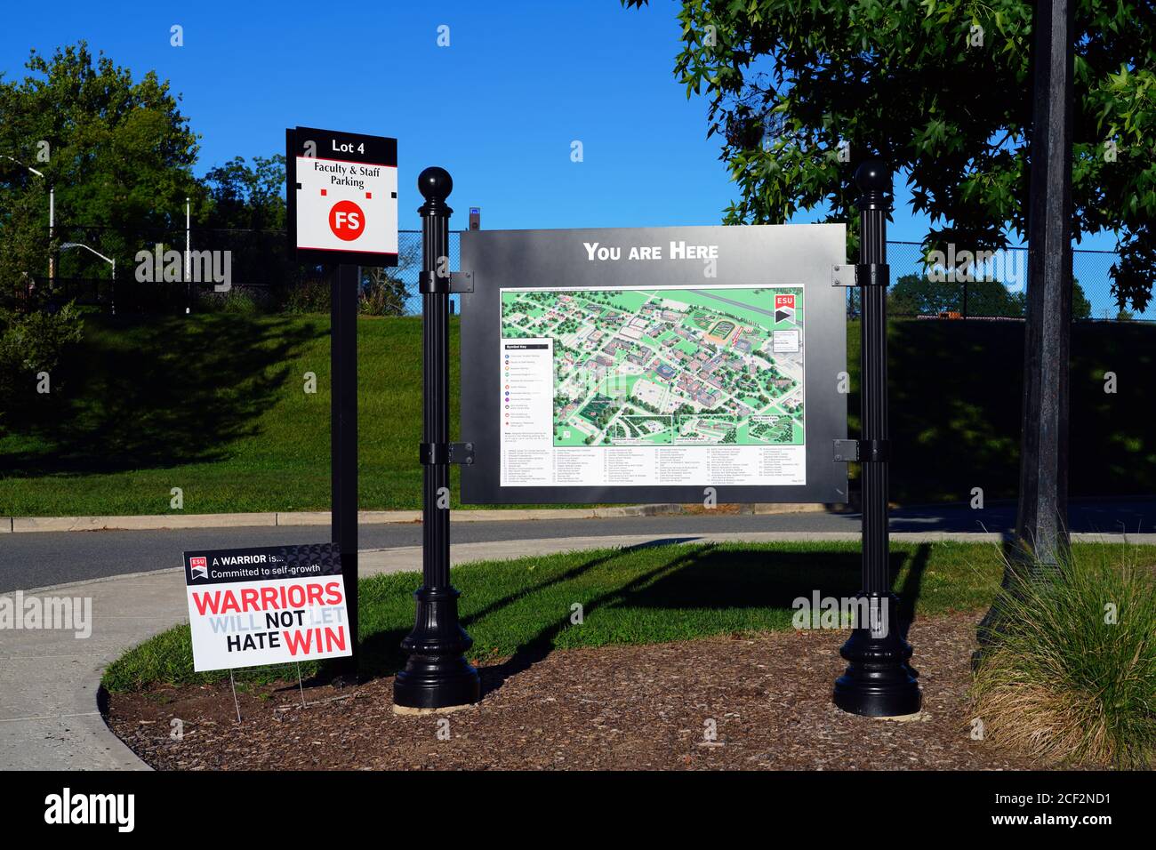 EAST STROUDSBURG, PA -30 AUG 2020- View of the campus of East ...