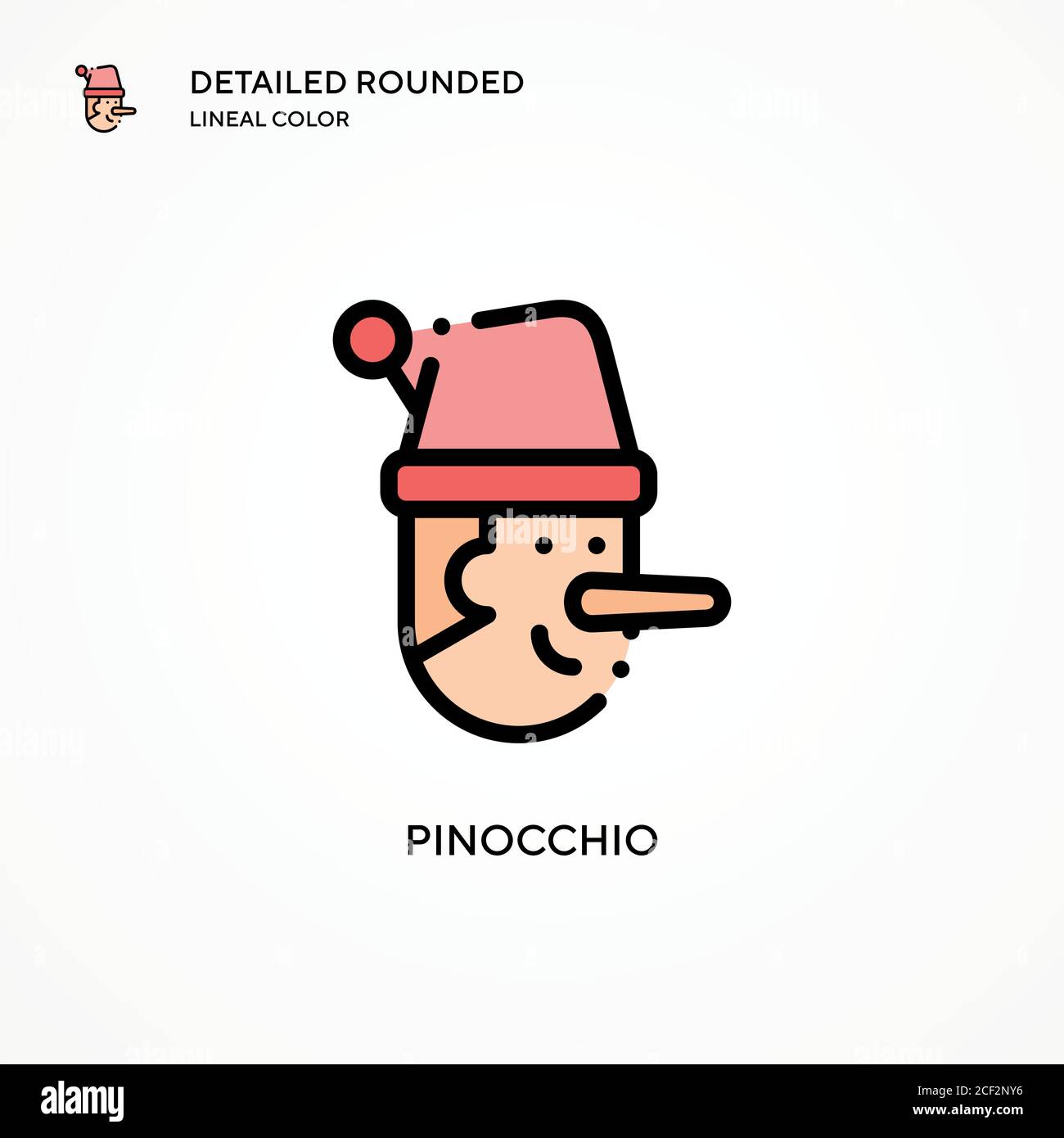 Pinocchio vector icon. Modern vector illustration concepts. Easy to ...