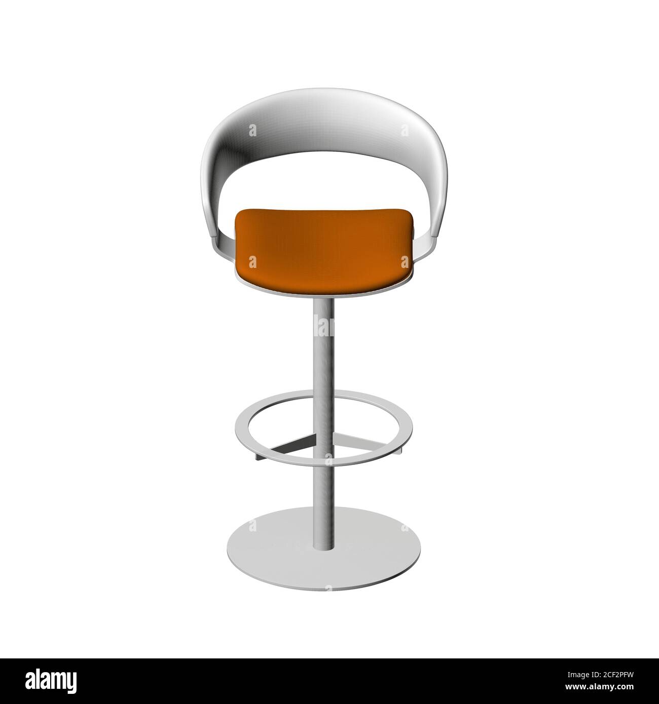 Realistic bar stool isolated on white background. Front view. 3D ...