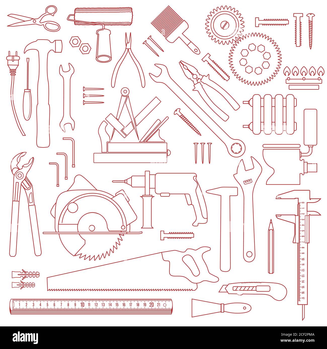 tools pattern pictogram on white background Stock Vector Image & Art ...