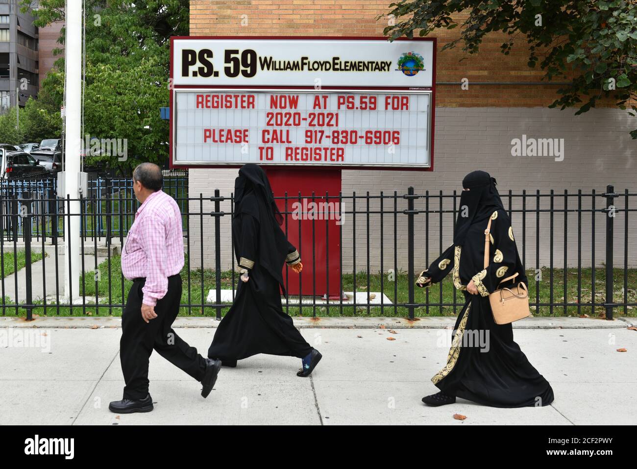 An exterior view of P.S. 59 William Floyd school on September 2, 2020 ...