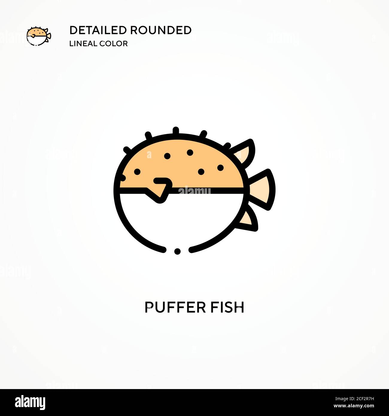 Puffer fish vector icon. Modern vector illustration concepts. Easy to ...