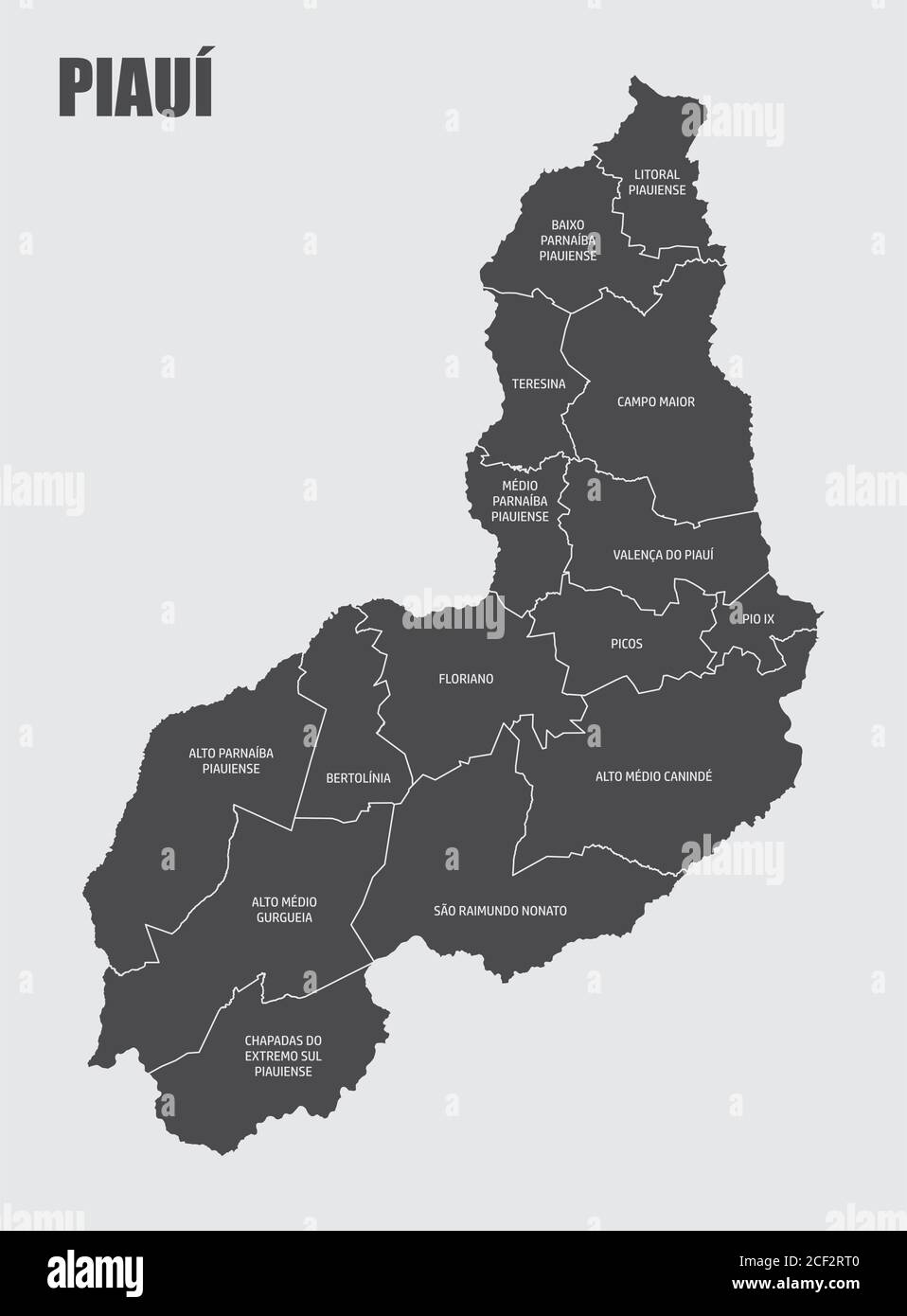 Piaui State regions map Stock Vector Image & Art - Alamy