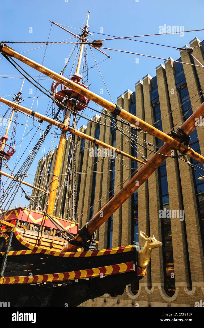 LONDON, ENGLAND, UK - MAY 3, 2014: Replica of Golden Hind (Francis ...