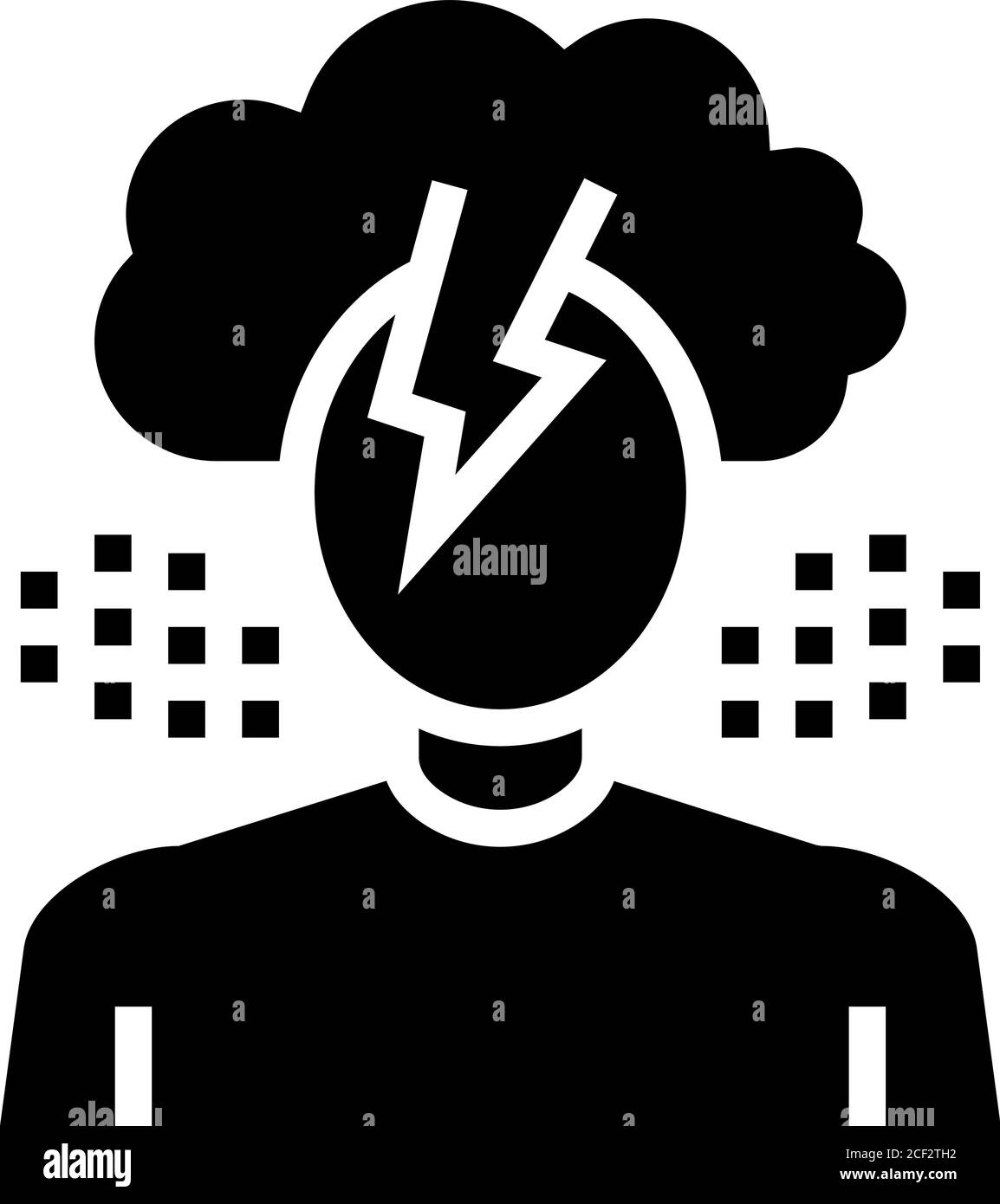 depression psychological problems glyph icon vector illustration Stock ...