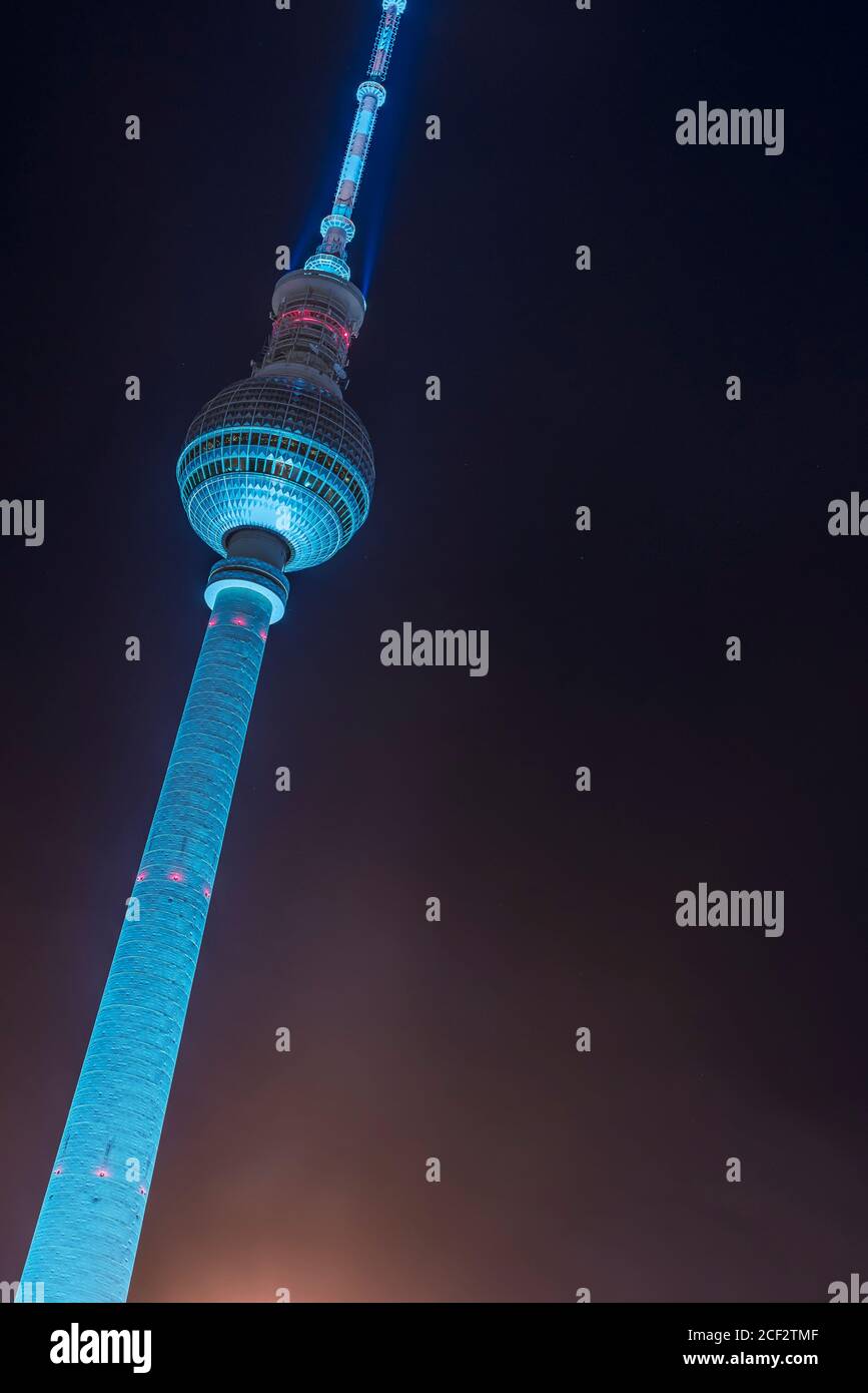 TV Tower in Berlin, Germany, at night Stock Photo - Alamy