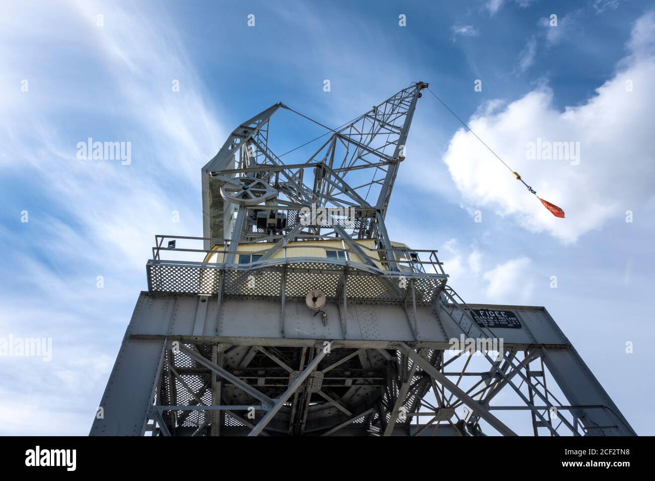 A harbour crane view from below Stock Photo - Alamy