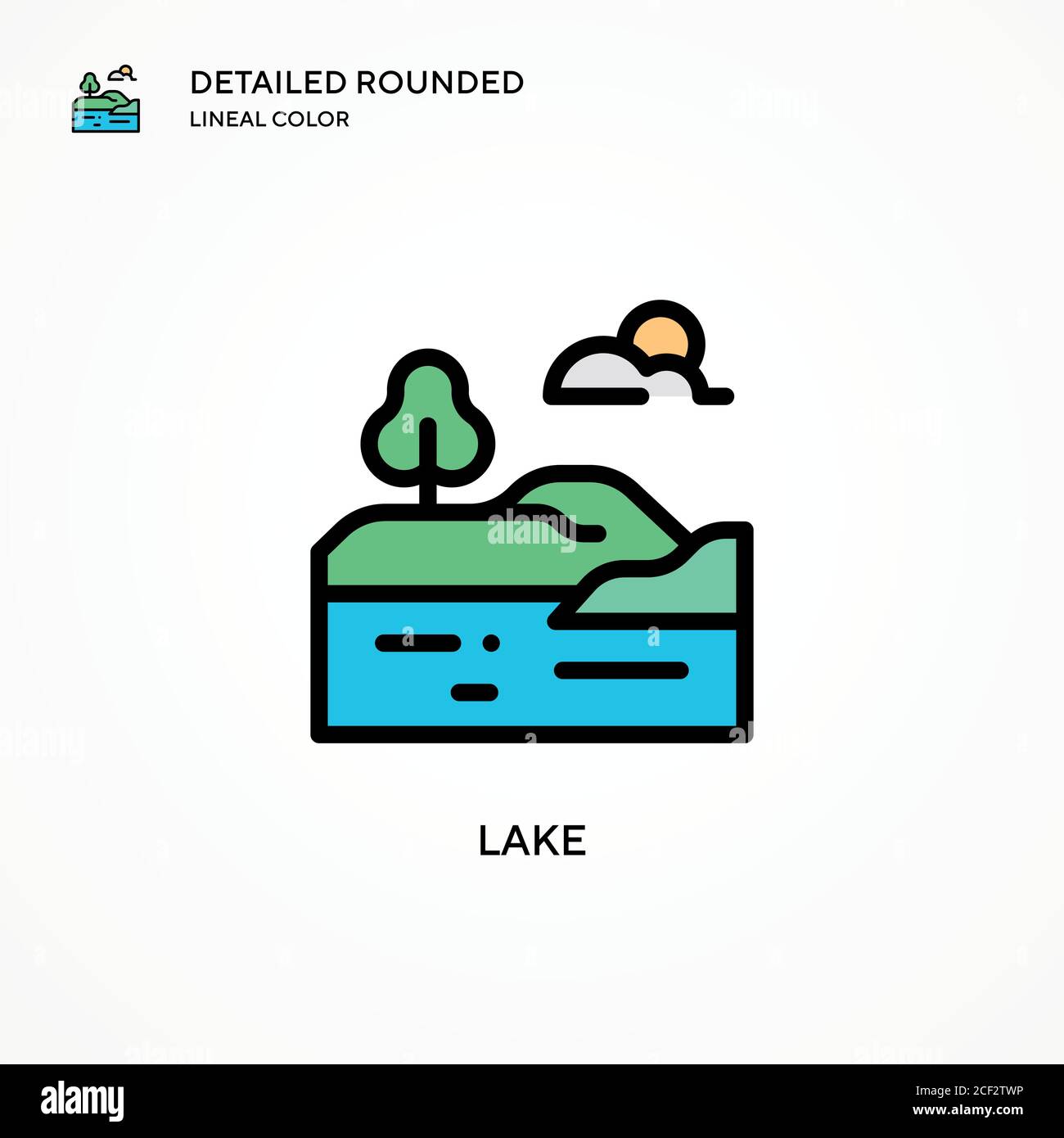 Lake vector icon. Modern vector illustration concepts. Easy to edit and ...