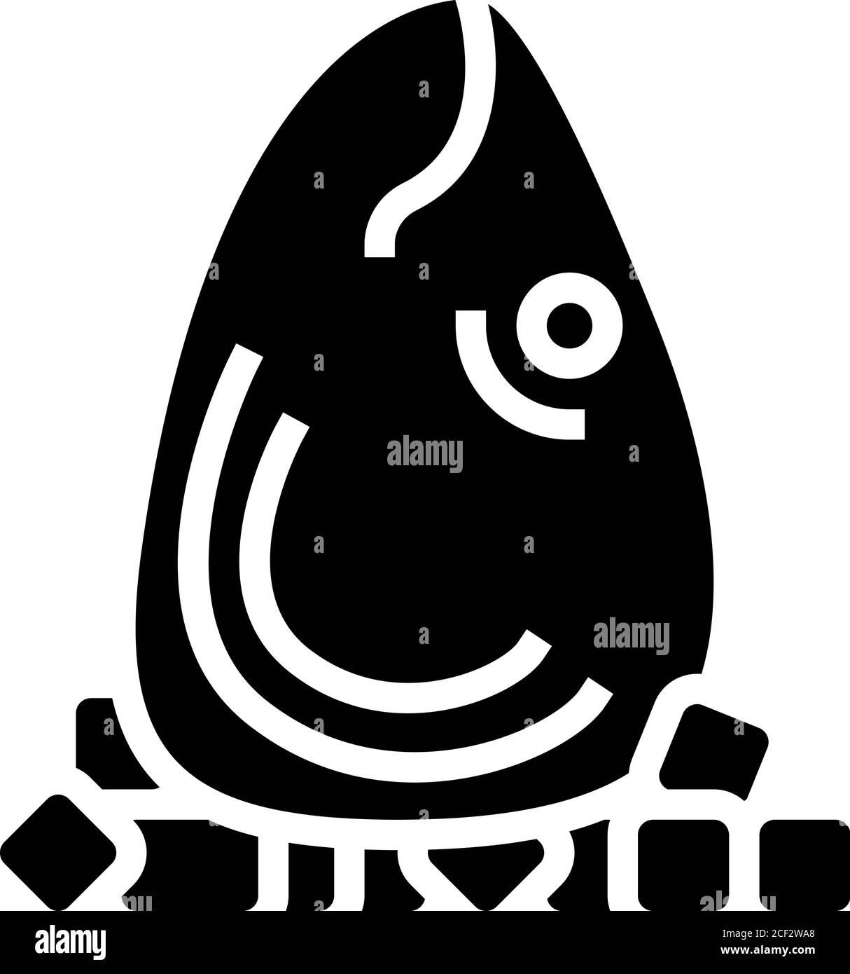 tuna fish head with ice cubes glyph icon vector illustration Stock ...