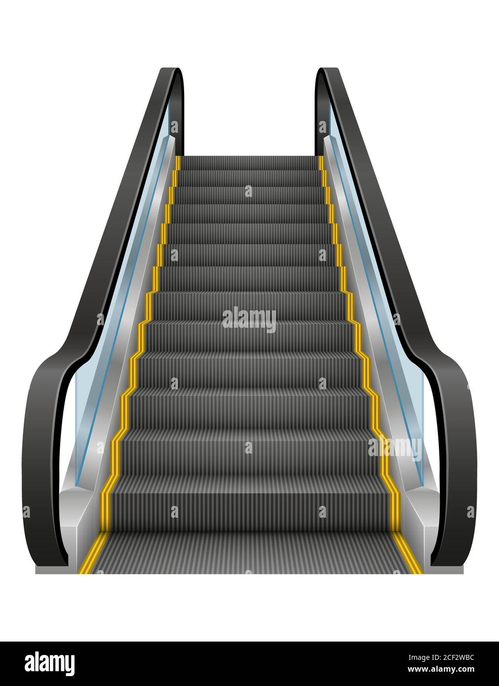 realistic modern escalator vector illustration isolated on white ...