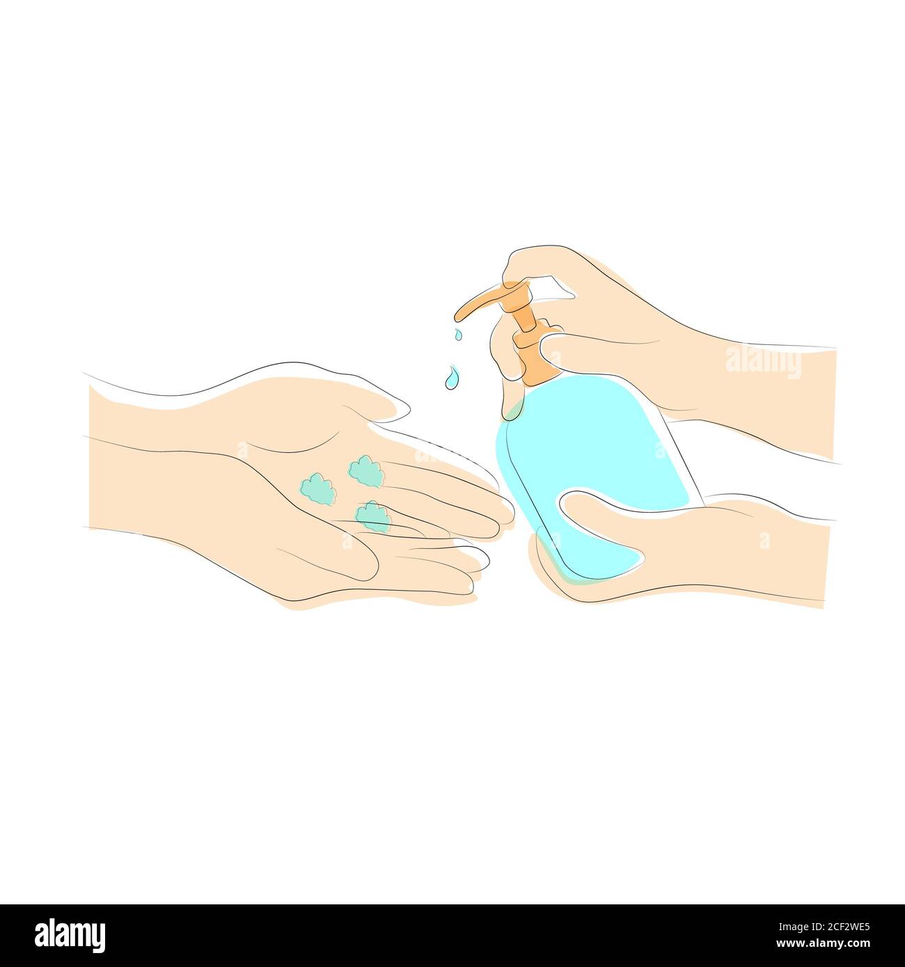 Wash your hands with soup. Sanitize your hands always Stock Photo - Alamy