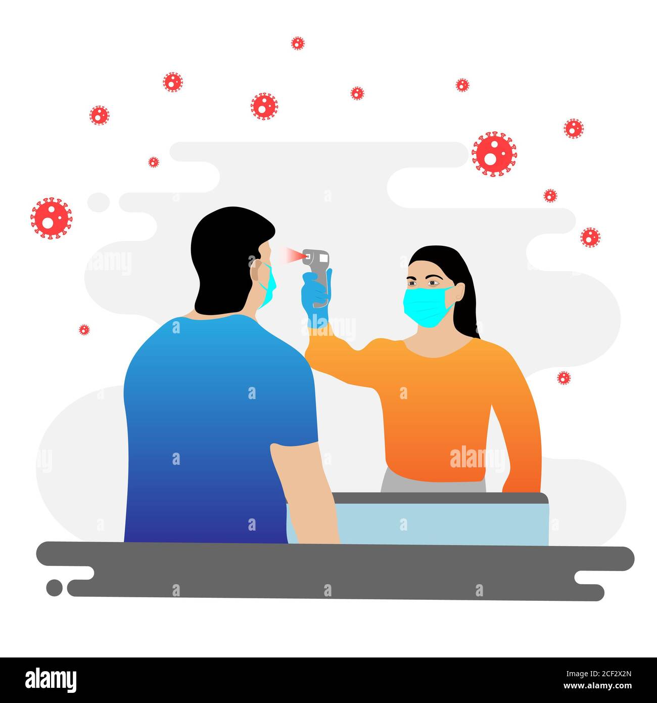 Checking Fever by Digital Thermometer During Corona Outbreak Stock ...