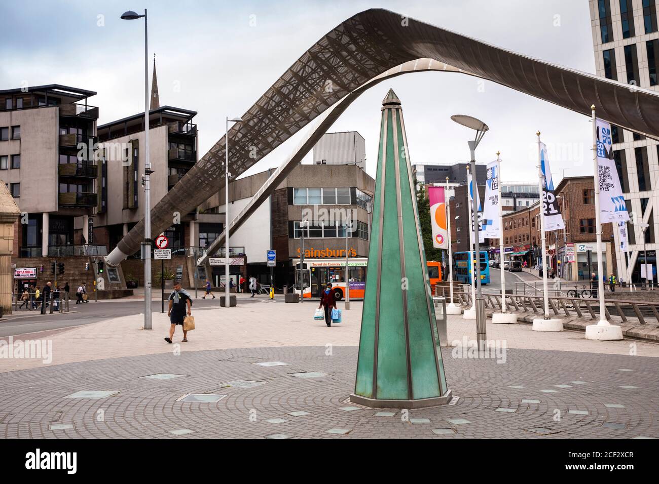 UK, England, Coventry, Hales Street, Millennium Place, the Whittle Arch ...