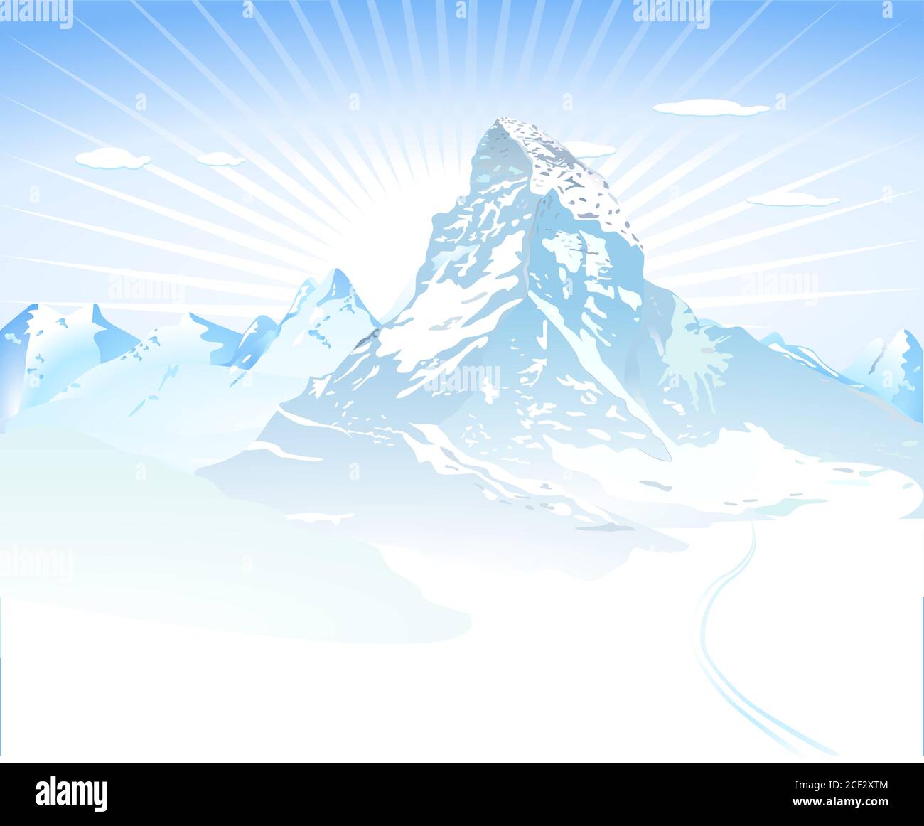 Rocky mountains in snow Stock Vector Images - Alamy