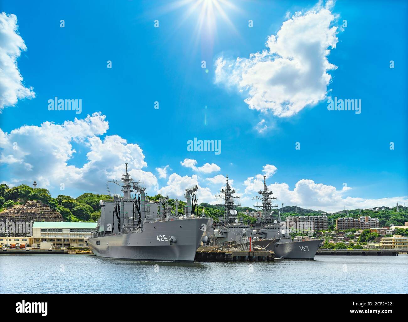 yokosuka, japan - july 19 2020: Wide angle on the japanese ...