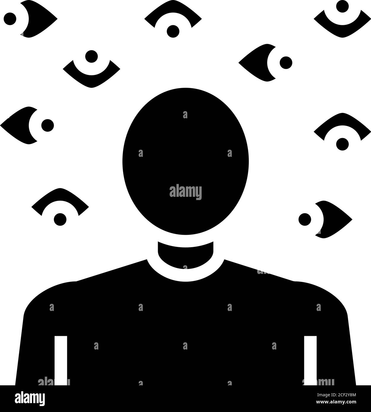 paranoia psychological problems glyph icon vector illustration Stock ...