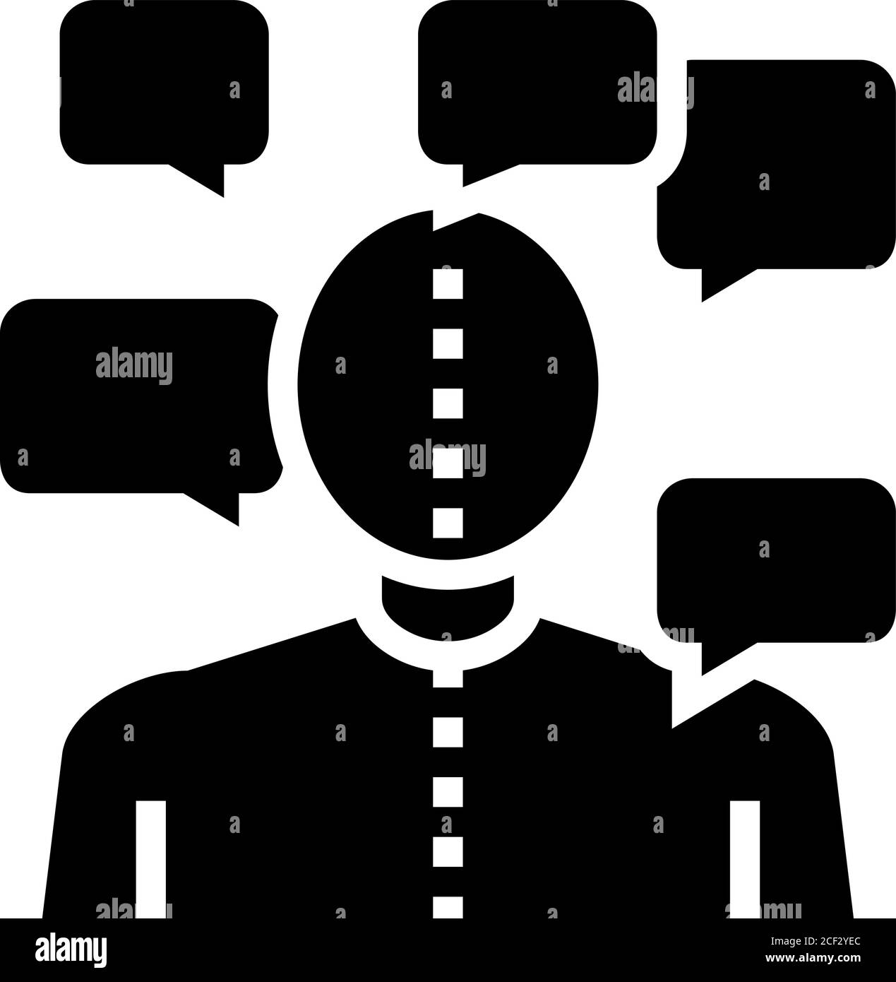 manic-depression psychological disease glyph icon vector illustration ...