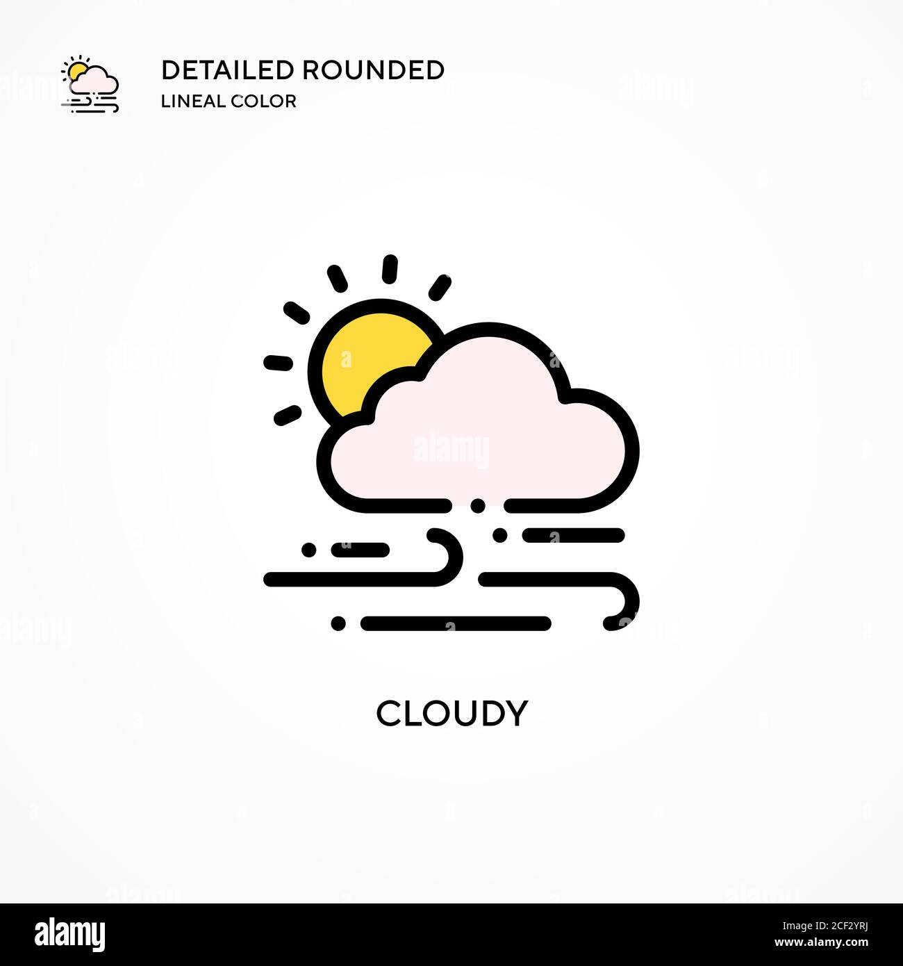 Cloudy vector icon. Modern vector illustration concepts. Easy to edit ...