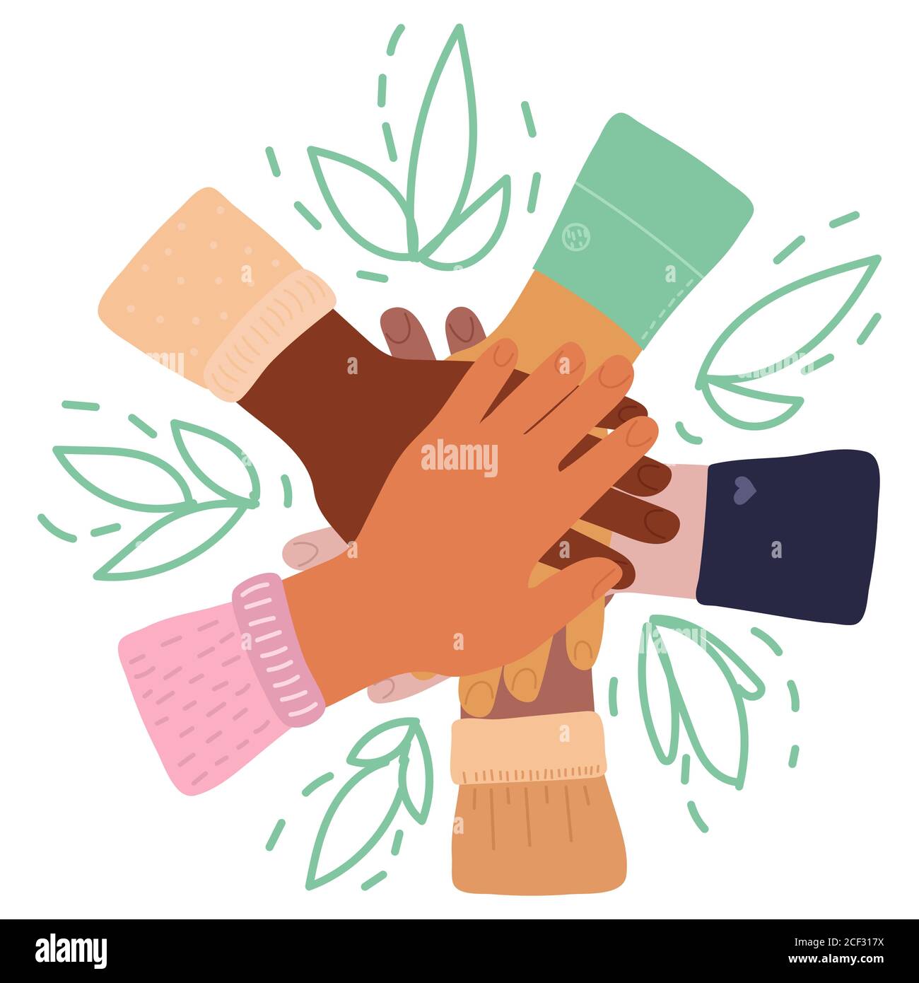 Cartoon inter-racial friendship, solidarity of peoples, Association of ...